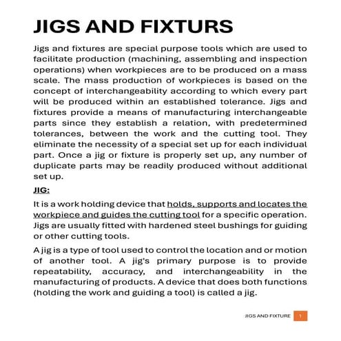 The jig and fixture design procedure | PDF