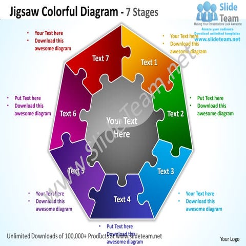Jigsaw puzzle 5 stages powerpoint templates 0712 | PDF
