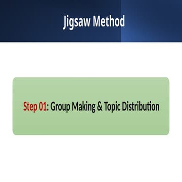 Jigsaw Method, Total Eight Steps. ITBV course | PPTX