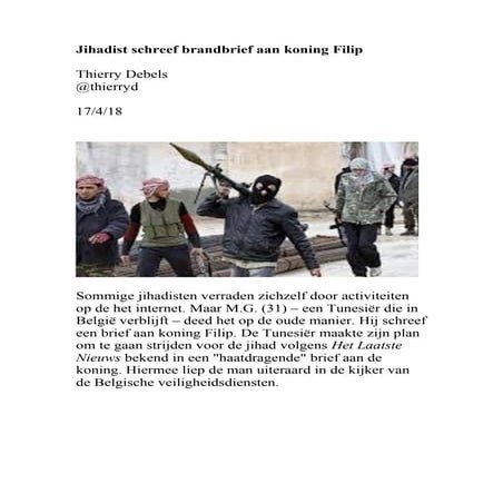 Jihadist schreef brandbrief aan koning Filip | DOC