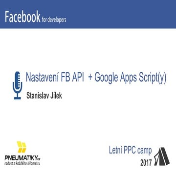 Nastavení FB API + Google AppsScript(y) - Letní PPC camp 2017 | PDF