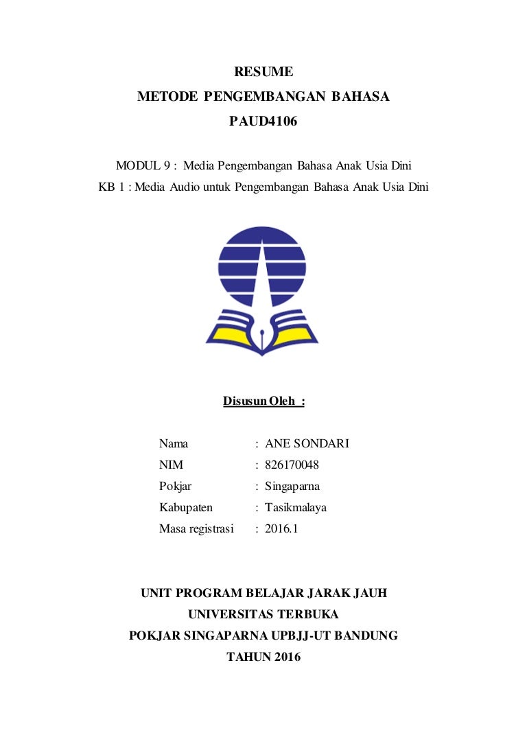 Contoh Cover Makalah Ut Paud - Download Contoh Lengkap Gratis ️