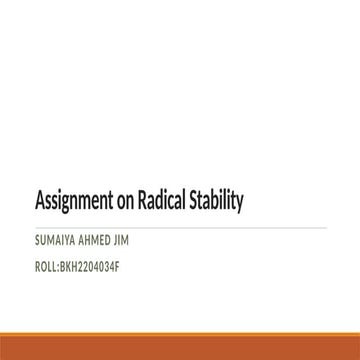 Radical Stability- Analytical Chemistry. | PPTX
