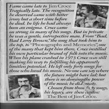 Jim croce photographs and memories | PDF | World/International Music ...