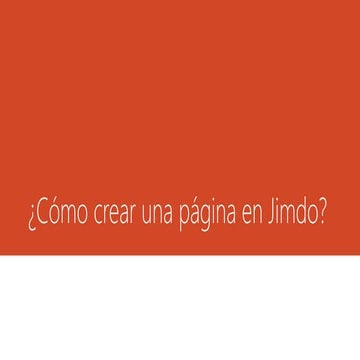 Paso a paso: Como hacer una pagina en Jimdo | PPTX