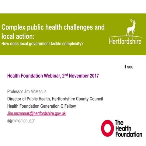 Complex Public Health Problems - systems approaches | PPTX