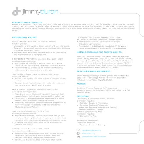 Jimmy duran resume 2018 | PDF