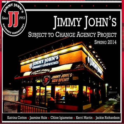 Jimmy John's Market Communications Research Project | PPTX