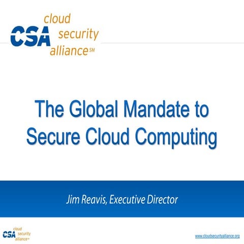 Global Efforts To Secure Cloud Computing Ppt