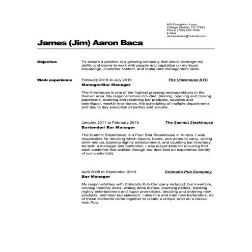Jim resume updated | PDF