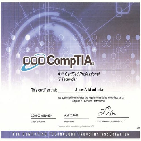 Jims A+ It Certification | PPT