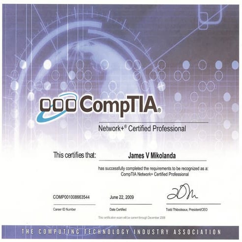 Jims Network+ Certificate | PDF