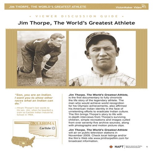 Jim Thorpe Viewer Discussion Guide | PDF