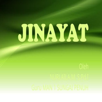 PPT Fiqih pembelajaran tentang BAB Jinayat | PPTX