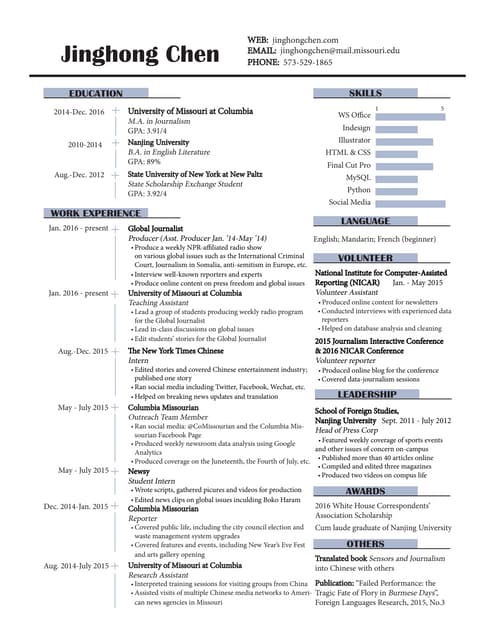 Yixuan Jin resume | PDF