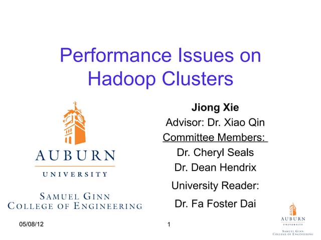 Performance Issues On Hadoop Clusters Ppt