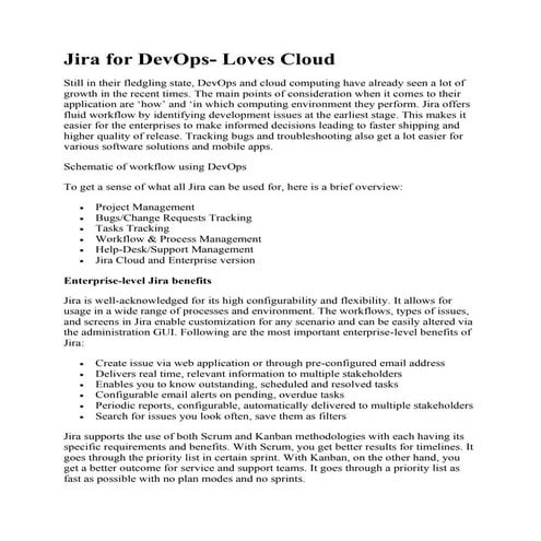 Jira for DevOps - Loves Cloud | PDF