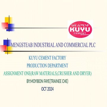 jireh kuyu cement factory located @gerba guracha ethiopia | PPTX