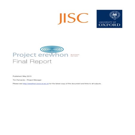 JISC - Project Erewhon Final Report | PDF | Smartphones | Consumer ...