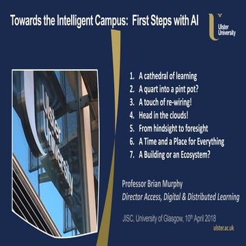 Towards the Intelligent Campus: First Steps with AI | PPT