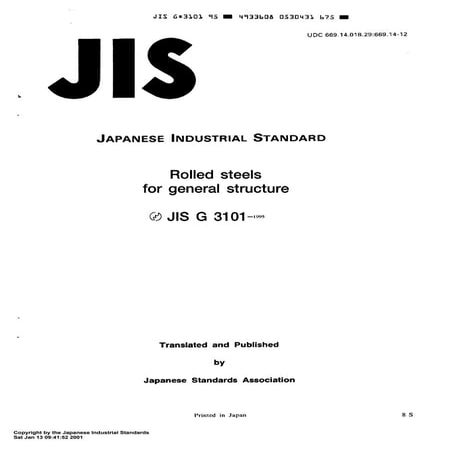 Jis g3101 95 | PDF