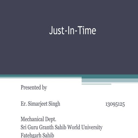Just in Time | PPT
