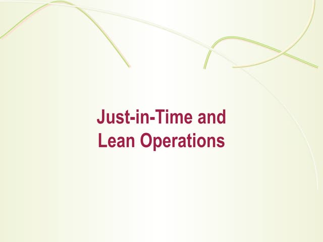 Just In Time Manufacturing Process | PPT