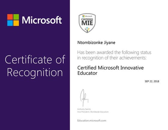Microsoft certificates of recognition | PPT
