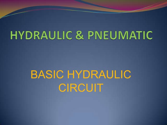 Basics of hydraulics | PPT
