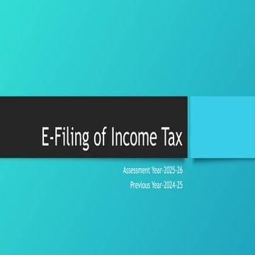 e filing of Income Tax Return | PPTX