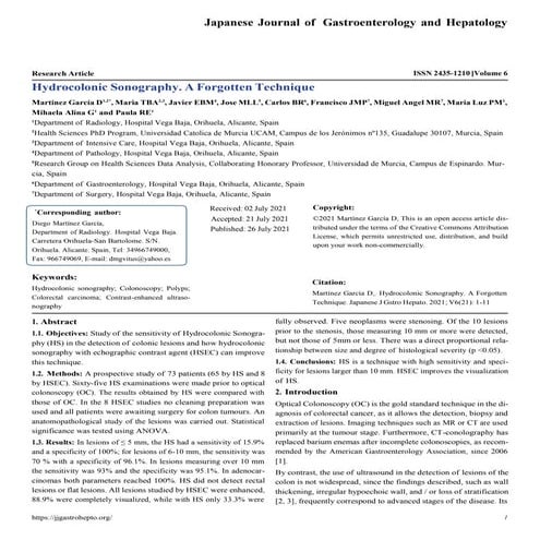 Hydrocolonic Sonography. A Forgotten Technique | PDF