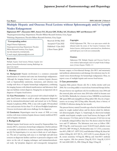 Imaging of Diffuse B Cell Large Lymphoma in Liver, Kidneys, Pancreas ...