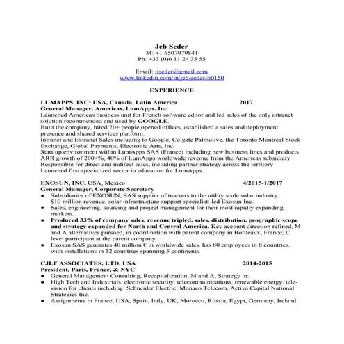 Resume in English 2019 - Philippe JEAN-BAPTISTE | PDF