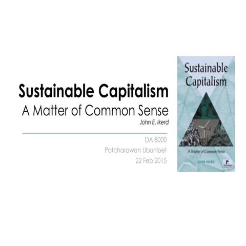 Sustainable capitalism: A Matter of Common sense | PDF