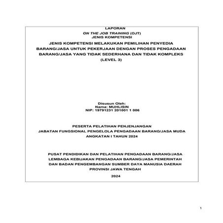 Laporan OJT Laporan OJT JFPPBJ Muda JK 2 Level 3.docx