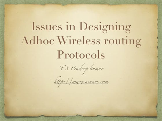 Multicast Routing Protocols In Adhoc Networks Pptx Computer Networking Computing