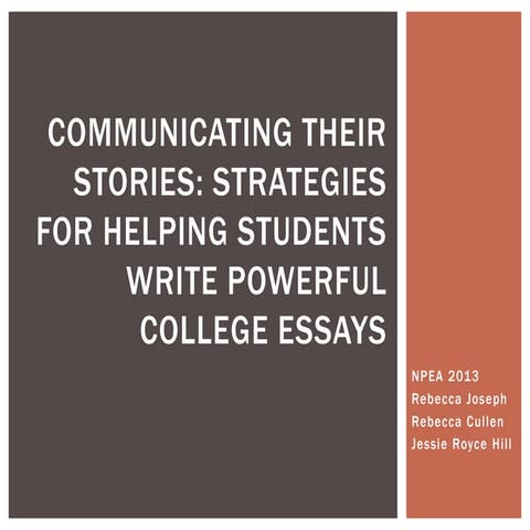 Communicating their Stories: Strategies for Helping Students Write ...