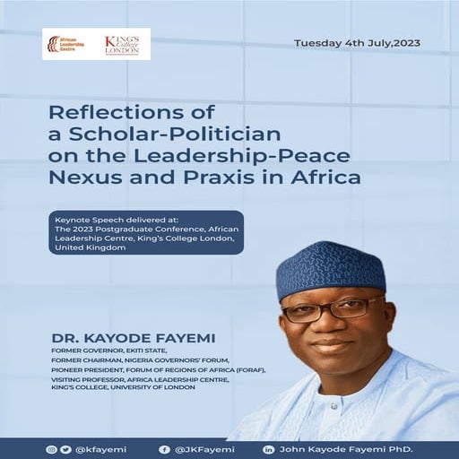 Reflections of a Scholar-Politician on the Leadership-Peace Nexus and ...