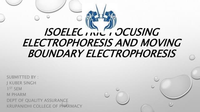Isotachophoresis & ief(iso electric focusing | PPTX | Chemistry | Science