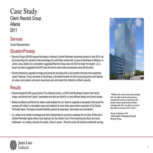 Jll Case Study Reznick Group 2 | PPT