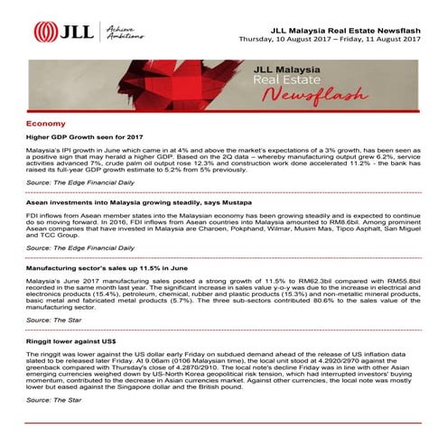 JLL Malaysia Real Estate Newsflash - 11/08/2017 | PDF