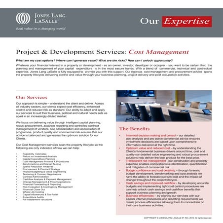 JLL - Cost Management 2012 | PDF