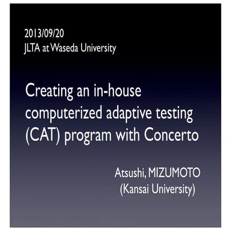 Creating an in-house computerized adaptive testing (CAT) program with ...