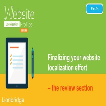 Website Localization Pro Tips Series: Finalizing your website ...