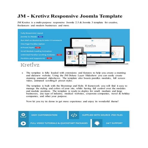 Jm-kretivz responsive joomla template | DOCX | Web Development | Internet