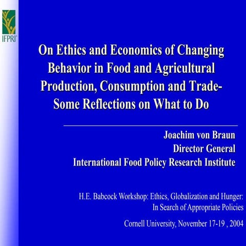 Agricultural Ethics | PPT
