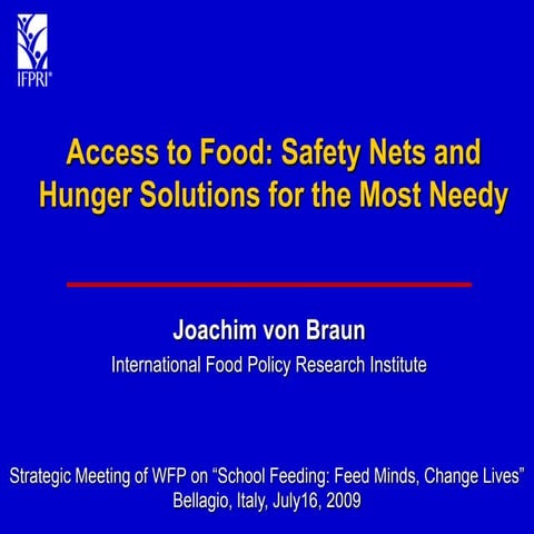 Access to Food: Safety Nets and Hunger Solutions for the Most Needy | PPT