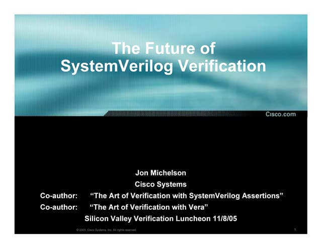 Jm future of system verilog verification | PPT Jm future of system verilog verification | PPT