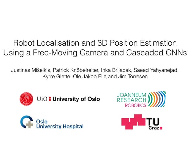 Robot Localisation And 3d Position Estimation Using A Free Moving