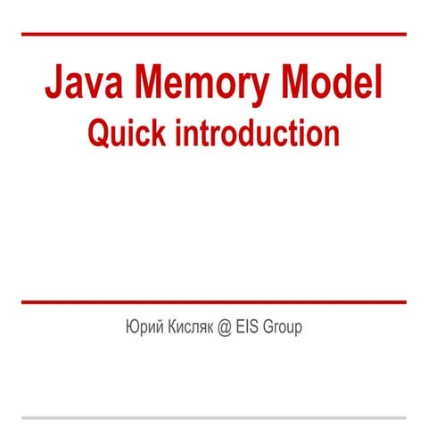 Java Memory Model Quick Introduction Pdf Programming Languages 5547